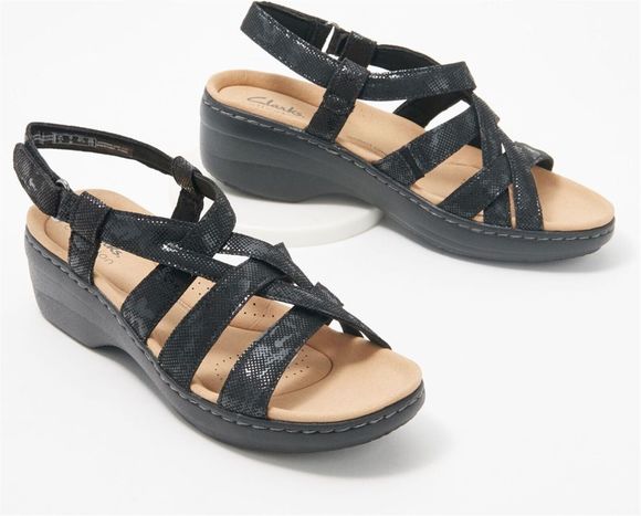 Clarks | Shoes | Clarks Collection Strappy Sandals Merliah Rose Black ...